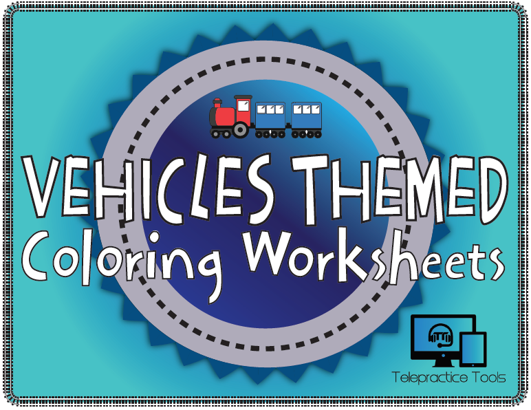 Vehicle Themed Coloring Worksheets