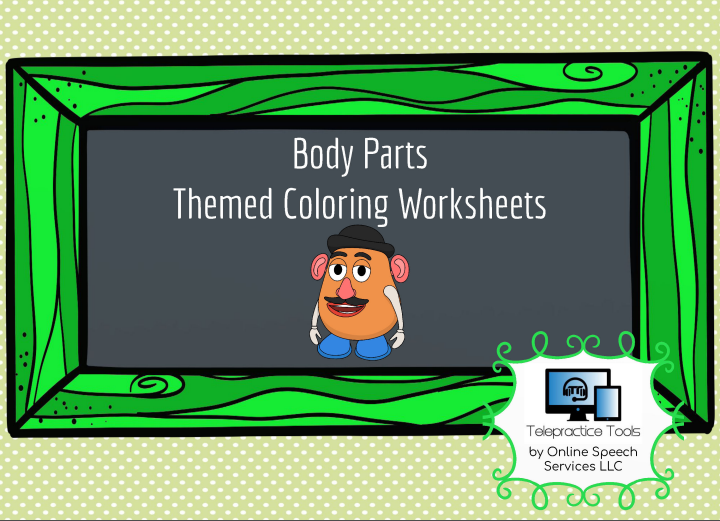 Body Parts Themed Coloring Worksheets for Preschool and EI