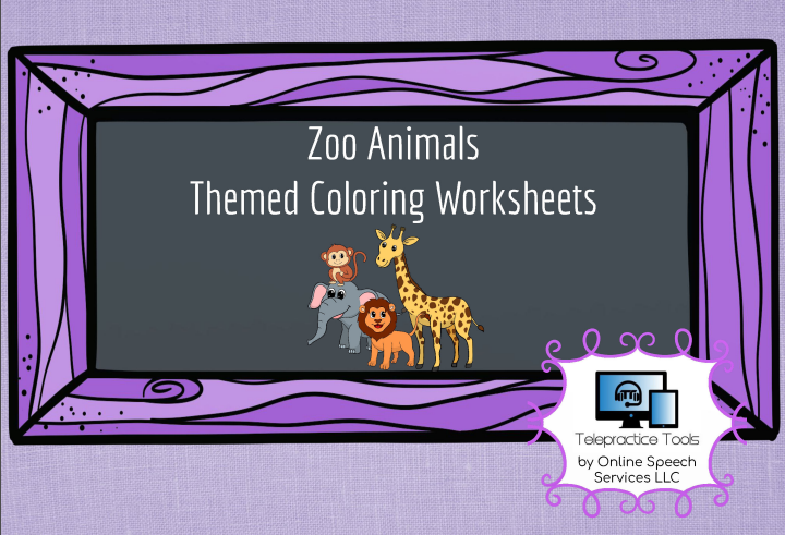 Zoo Animals Themed Coloring Worksheets for Preschool and EI