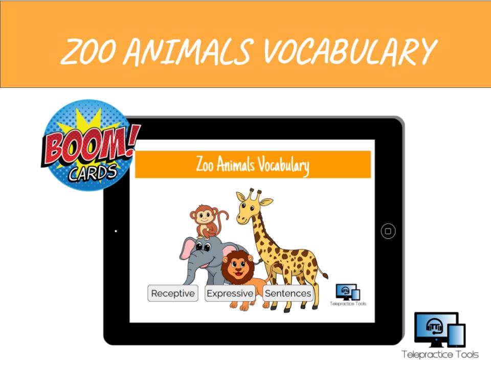BOOM Cards! Themed Zoo Animal Vocabulary for Preschool and EI ...