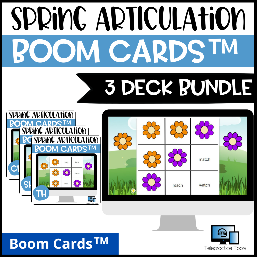 Boom Cards Spring Articulation Tic-Tac-Toe Bundle: TH, SH, CH ...