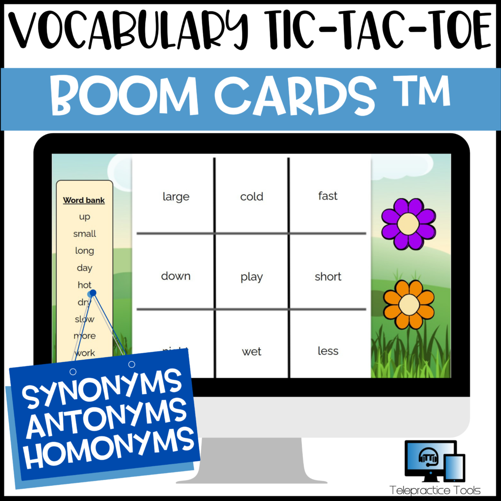 Boom Cards Spring Themed Vocabulary Tic-Tac-Toe Games » Telepractice Tools
