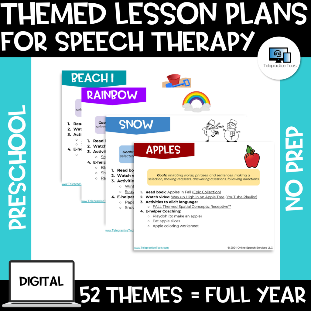 Themed Lesson Plans for Preschool » Telepractice Tools
