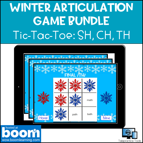BOOM! WINTER ARTICULATION Tic-Tac-Toe Bundle: /th/, /sh/, /ch ...