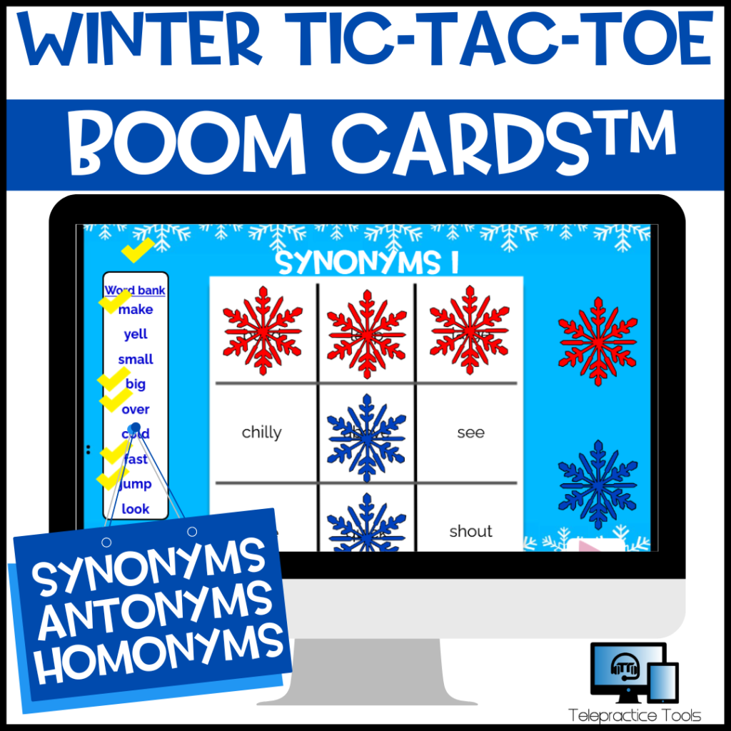 BOOM! WINTER VOCABULARY Tic-Tac-Toe: SYNONYMS, ANTONYMS, HOMONYMS ...