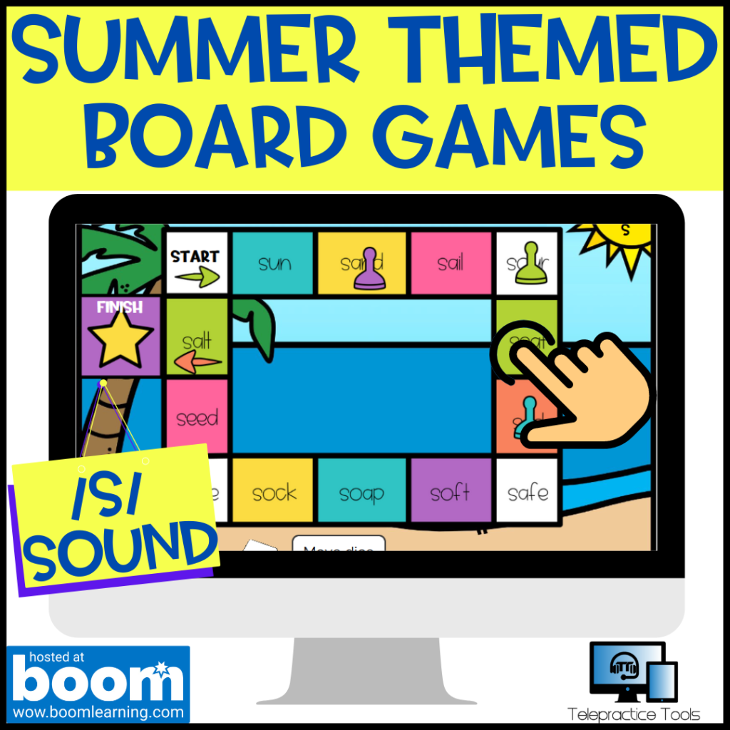Summer Themed Articulation Boom Card™ Board Games: L Sound ...