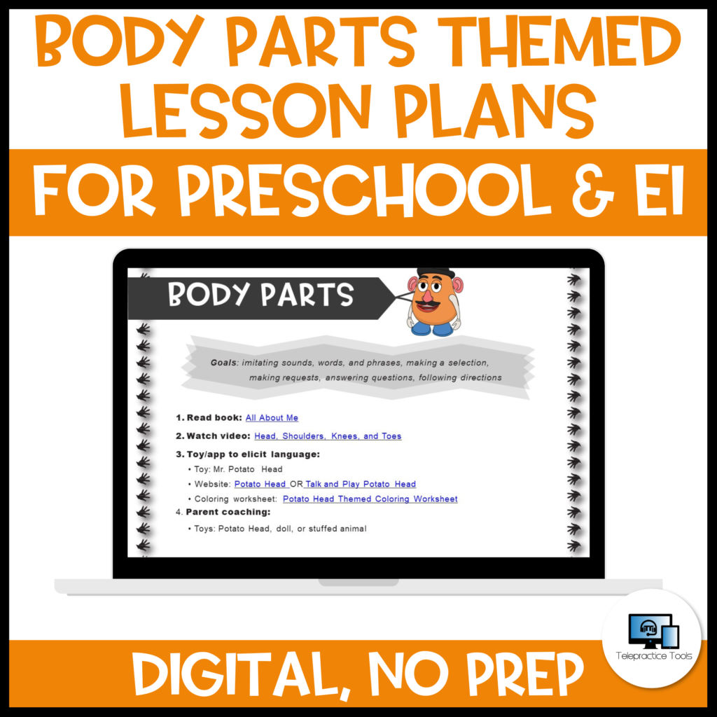 Body Parts Themed Lesson Plans » Telepractice Tools